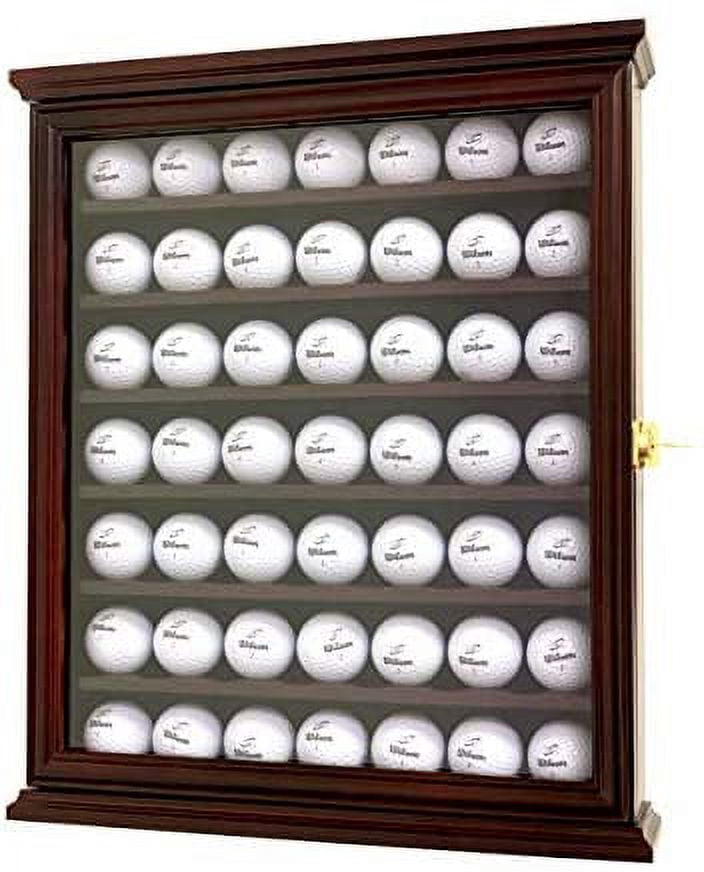 DECOMIL - Solid Wood Golf Ball Display Case Cabinet Wall Rack Holder UV ...