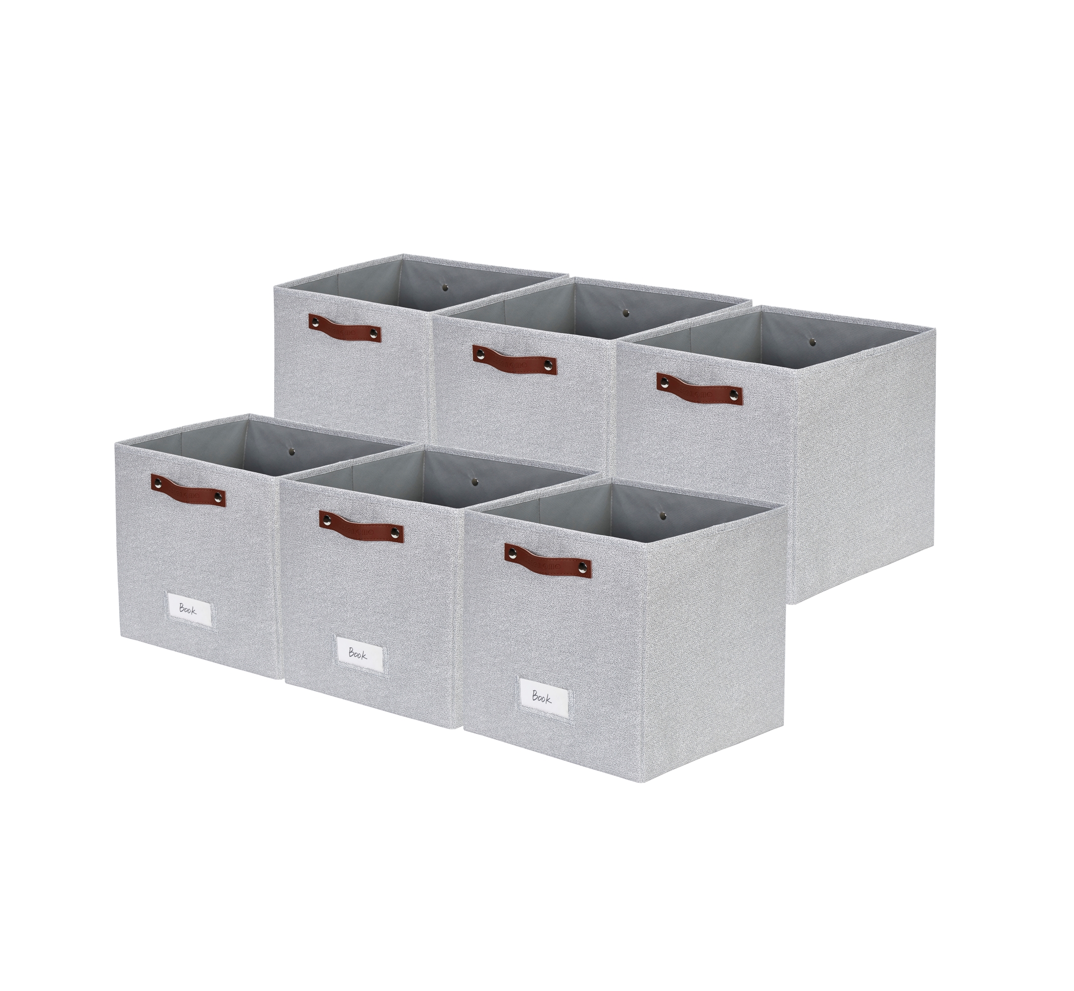 Household Essentials Open Fabric Storage Cube Bins, Set of 6, Natural ...