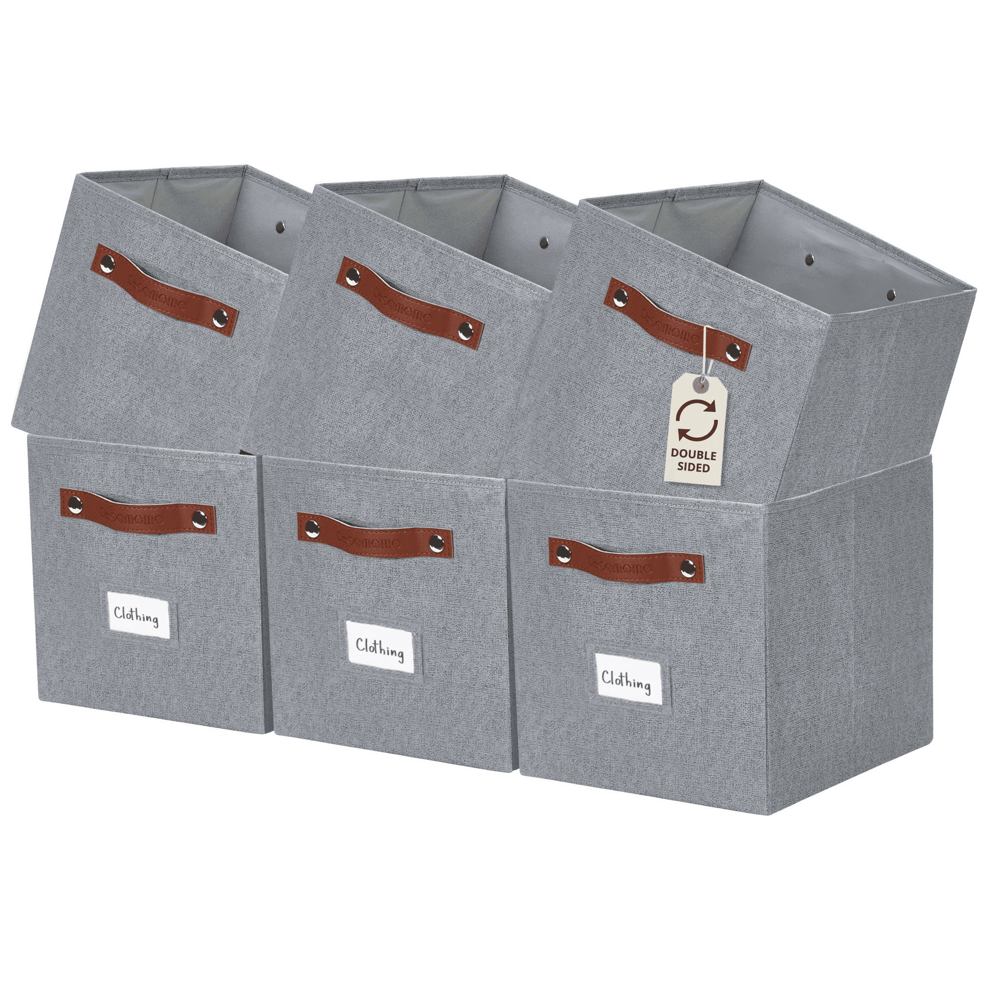 DECOMOMO, Cube Storage Bins, 11x11, Set of 6, Fabric Organizer ...