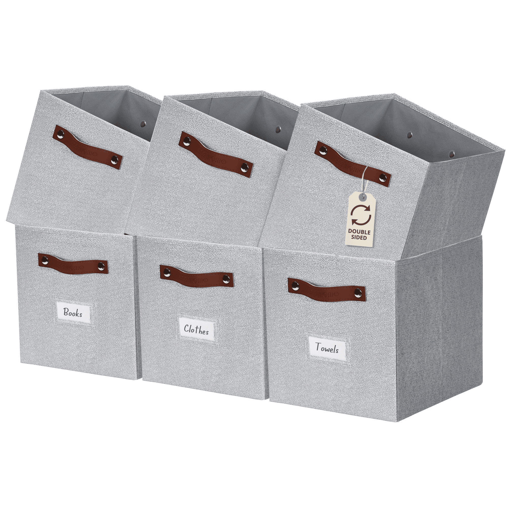 DECOMOMO Sturdy Square Containers, Collapsible Storage Cube Organizer ...