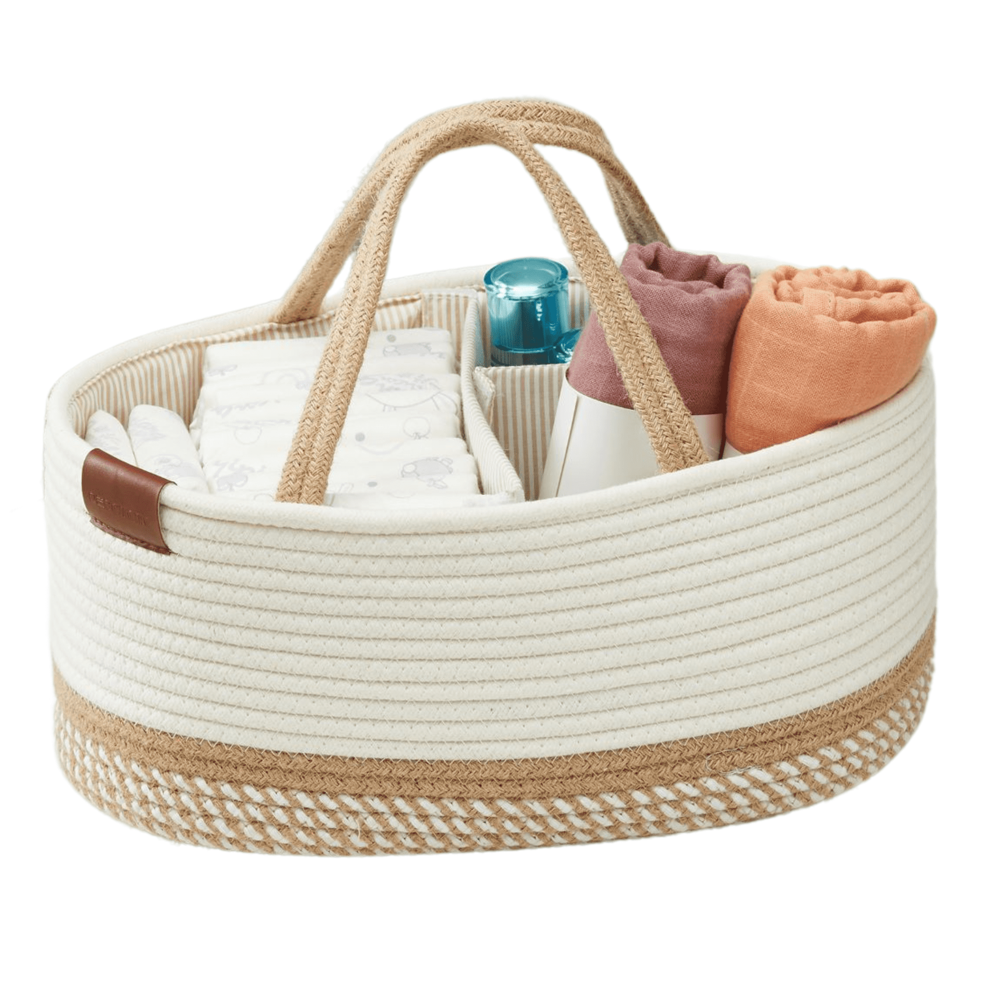 Parker Baby Rope Diaper Caddy Organizer - Diaper Nursery Storage ...