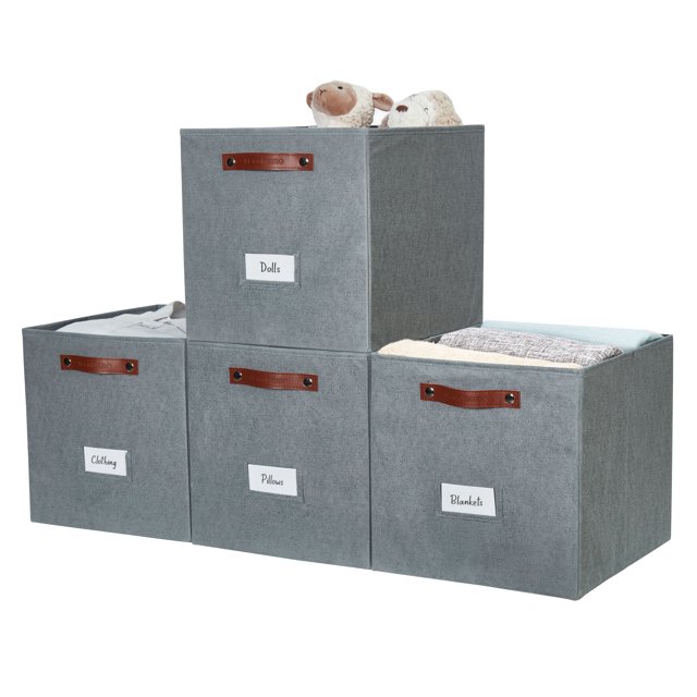 DECOMOMO Strong Square Cube Storage Bin 13" x 15" x 13", Set of 4 ...