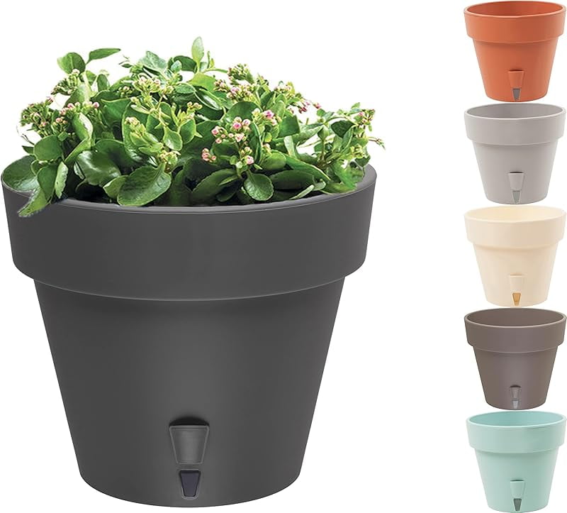 DECOPOTS - Pack of 3 - Self Watering Planter - Height 9.2 inches ...