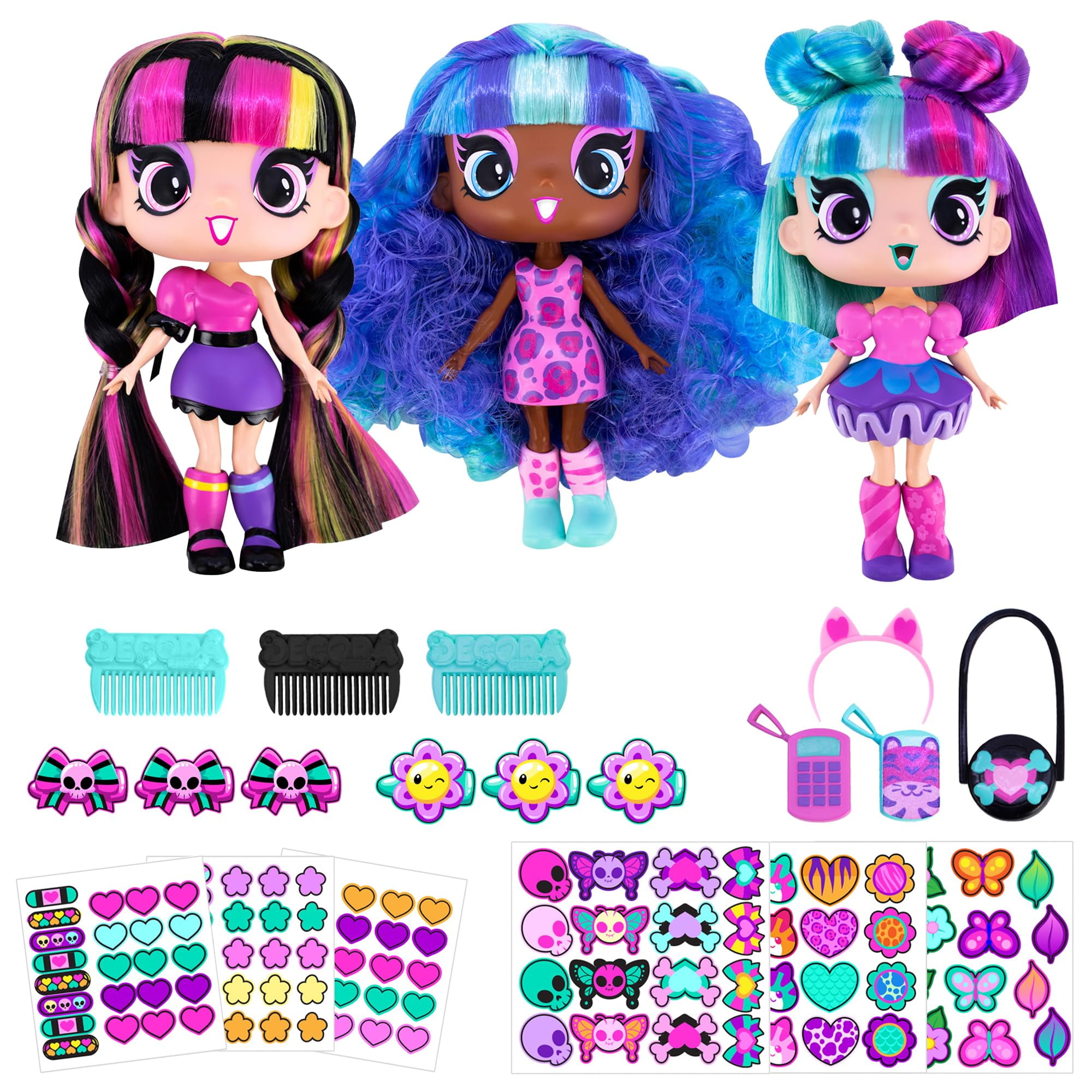 DECORA GIRLZ 5" Dolls -3 Pack C - Kat, Luna, and Heather | Fashion ...