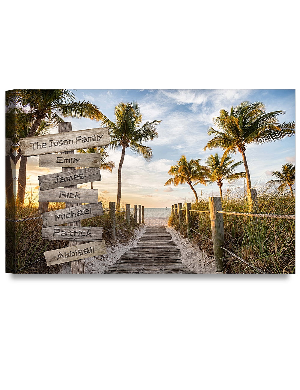 DECORARTS - Beach Boardwalk Personalized Family Member Sign Post . Custom Giclee Prints Canvas ...