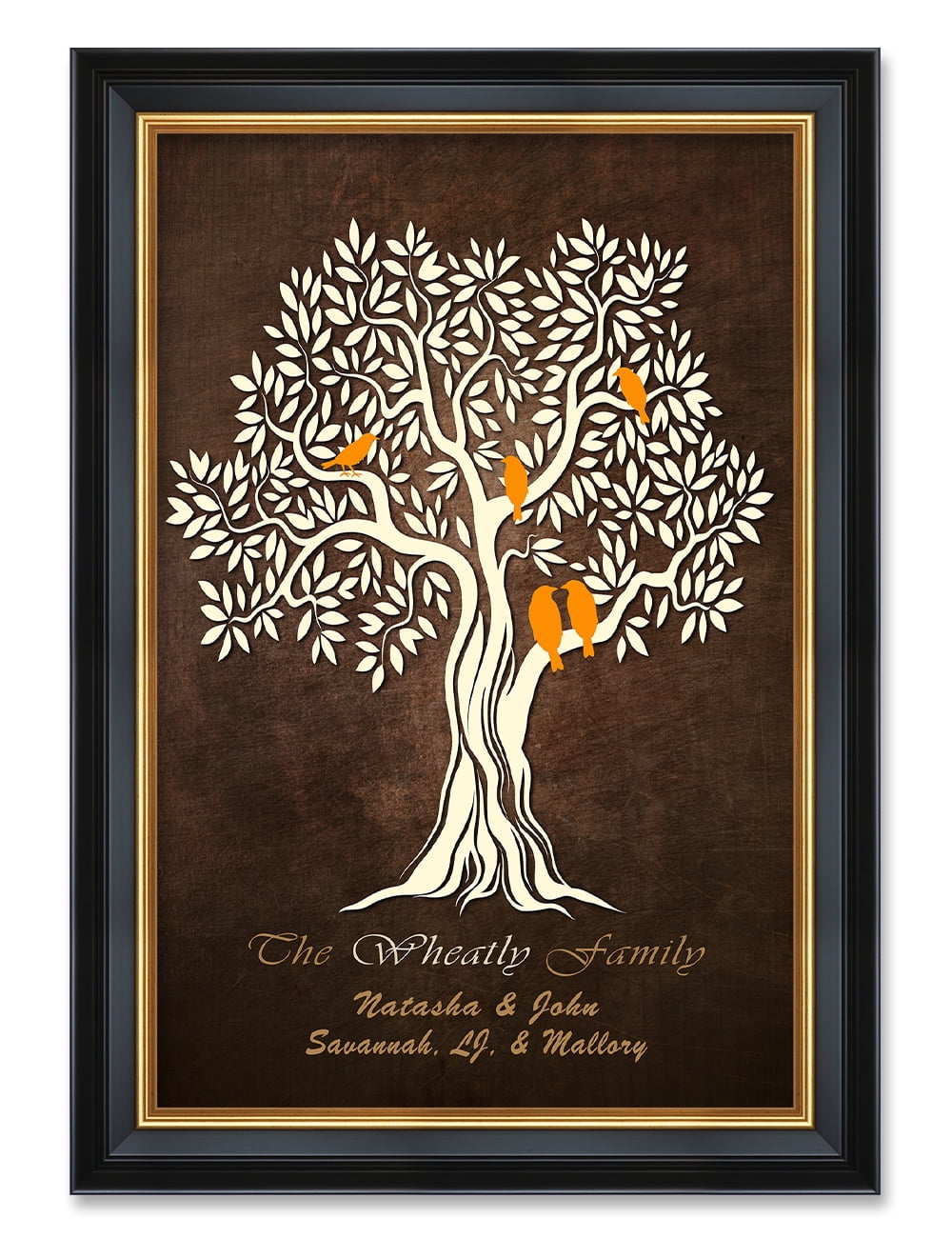 DECORARTS - Family Tree Personalized Framed Art Giclee Print on Cotton ...