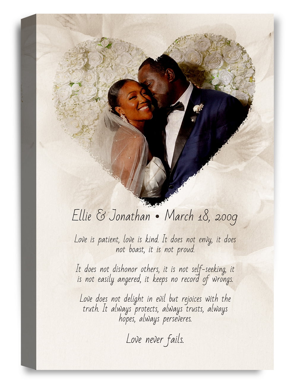 DECORARTS - Love Never Fails Romantic Photo Print. Stretched Canvas Art ...