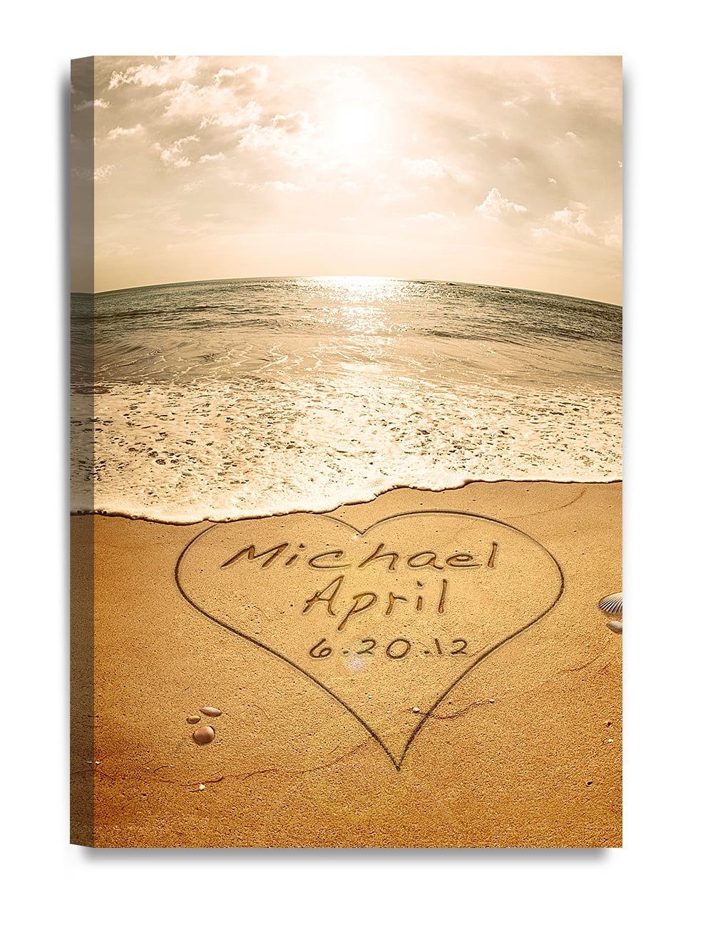 DECORARTS - Sand Writing Personalized Art Canvas Prints Gift, includes ...