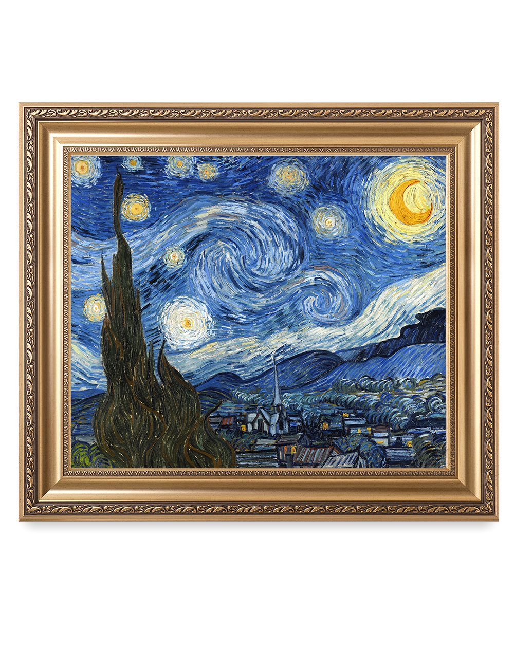 van Gogh, Vincent 19x24 Gold Ornate Wood Framed with Double Matting Museum Art Print Titled ...