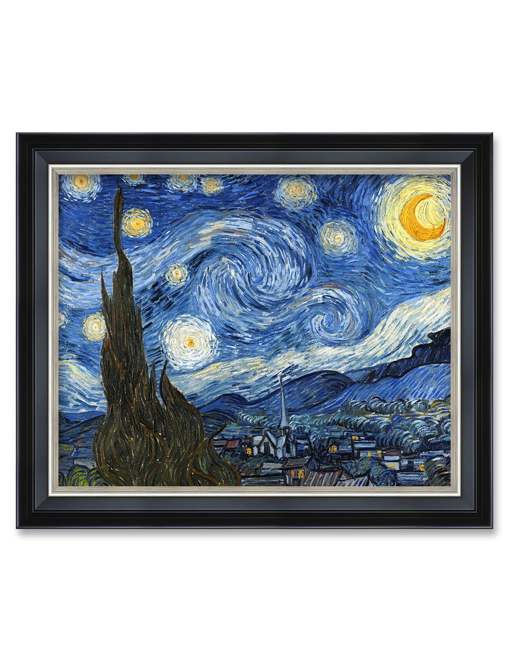 DECORARTS Starry Night by Van Gogh Framed Print 20x16" Art on Cotton ...