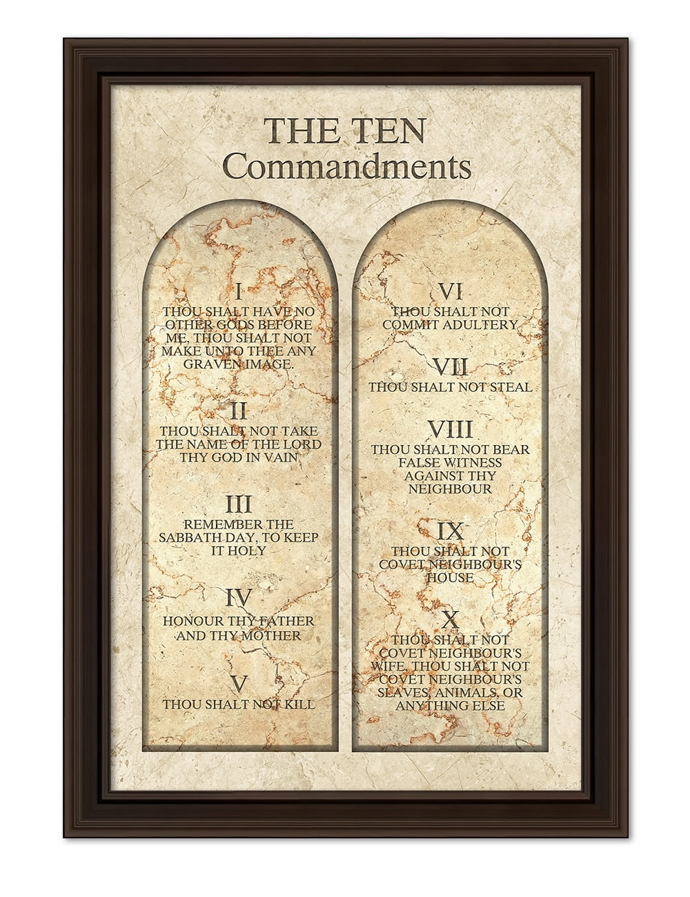 DECORARTS - The Ten Commandments (The Talmud Version), Framed Religious ...