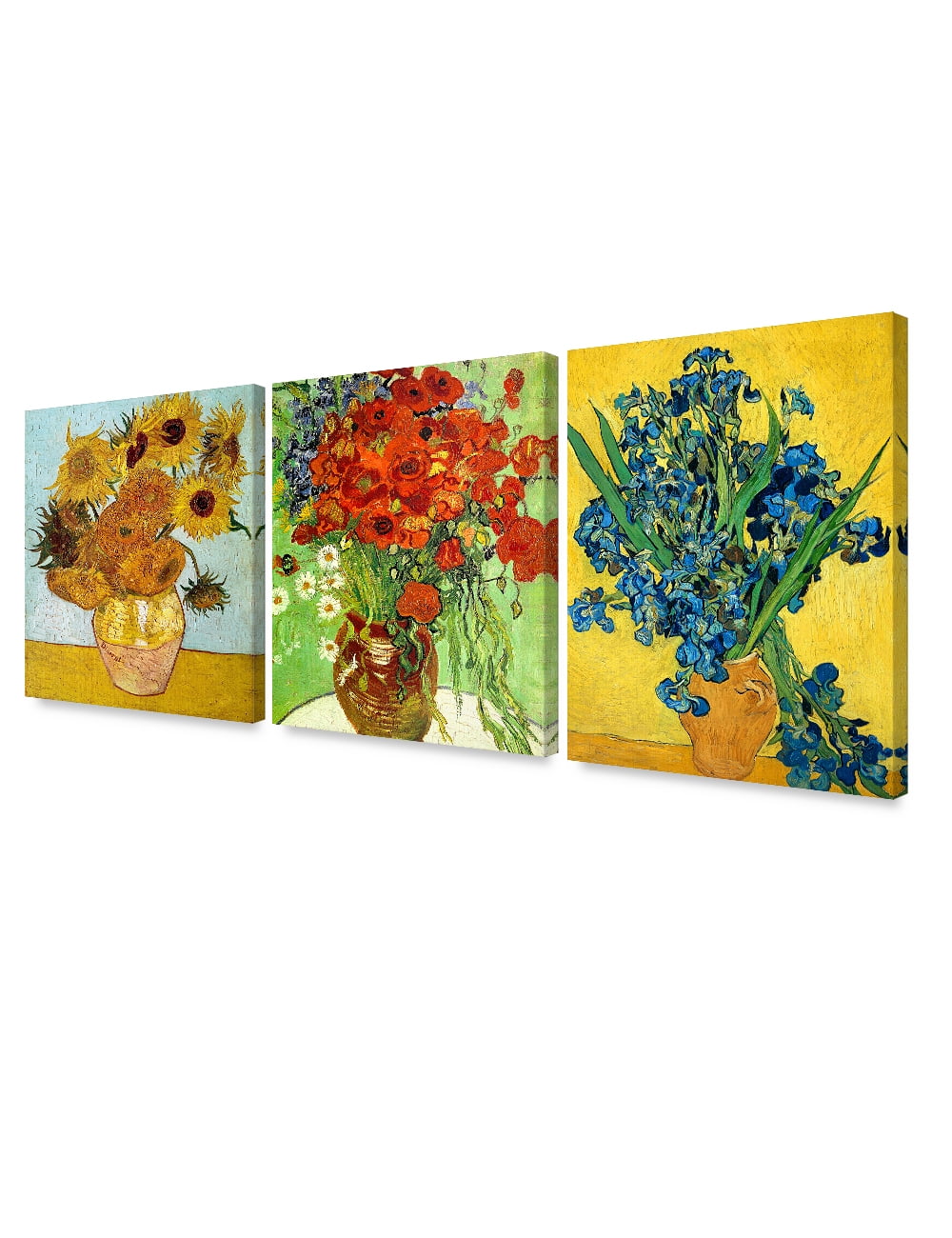 DECORARTS - Triptych (Van Gogh Flower Series) , Vincent classic Art ...