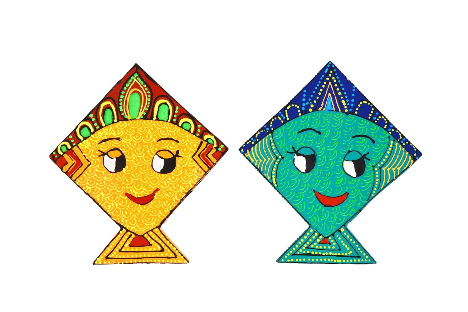 DECOREER Wooden Kite Shape Fridge MagnetPack of 2 Valentine Decorative ...