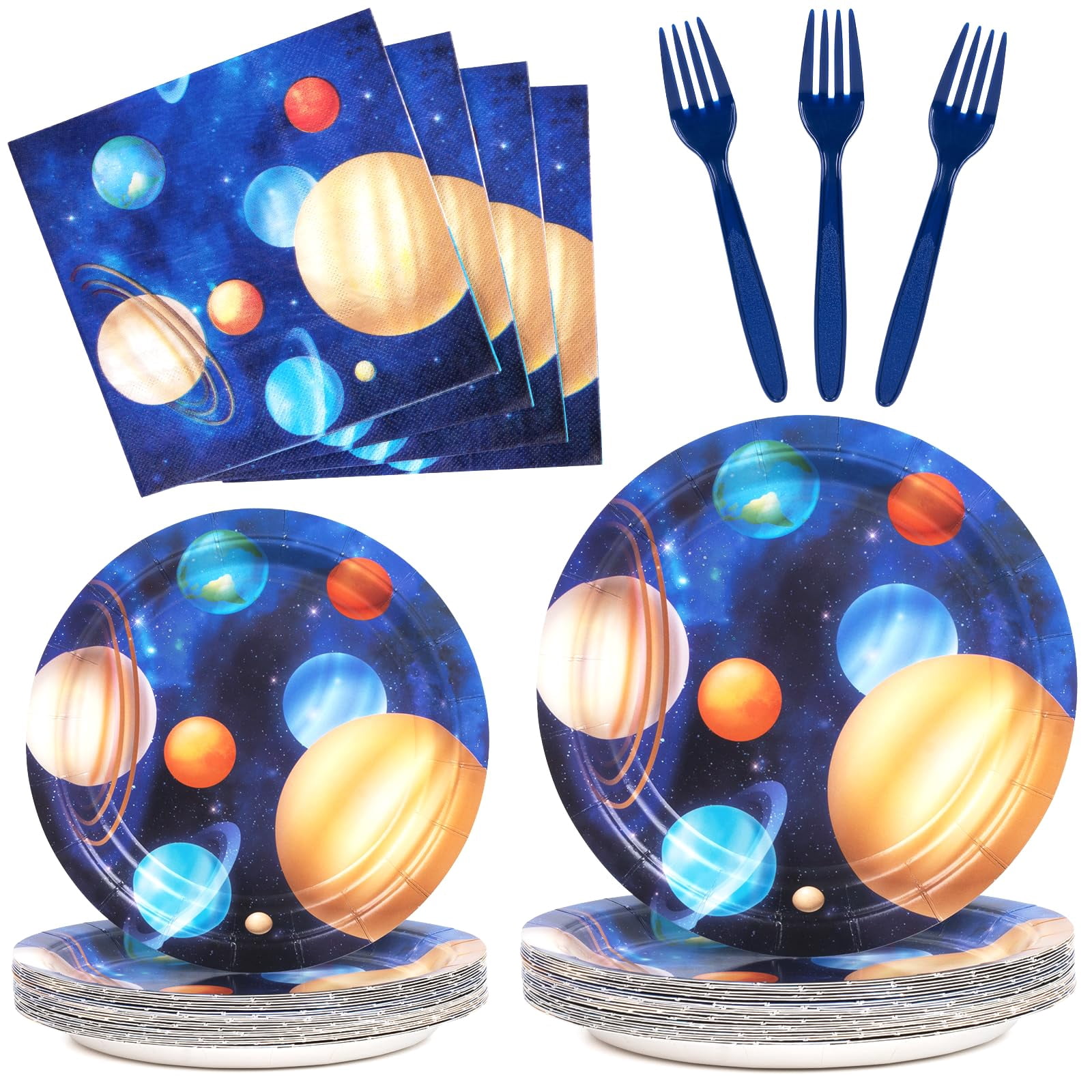 DECORLIFE Space Themed Party STF9 Supplies Serve 24, Outer Space Party ...