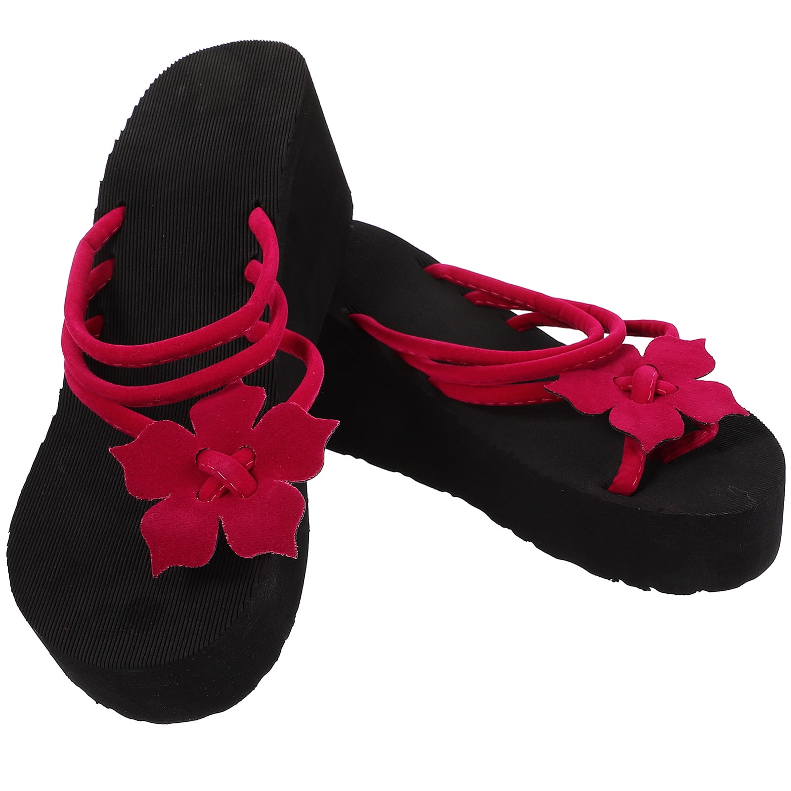 DECORNIJIA 1 Pair Red Legs High Heel Platform Slippers for Beach ...