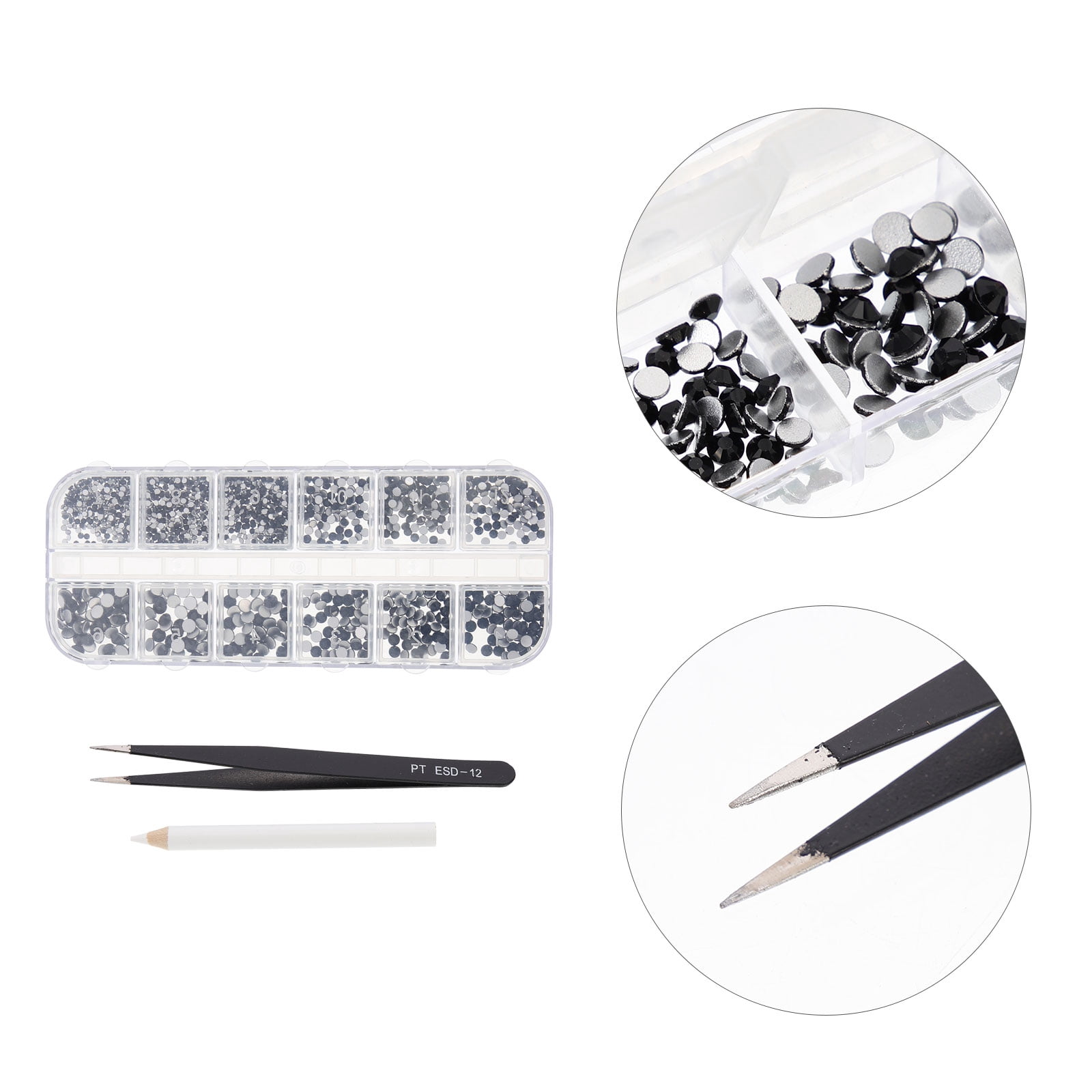 DECORNIJIA 1 Set Nail Art Decors Manicure Decors Stainless Steel Round ...