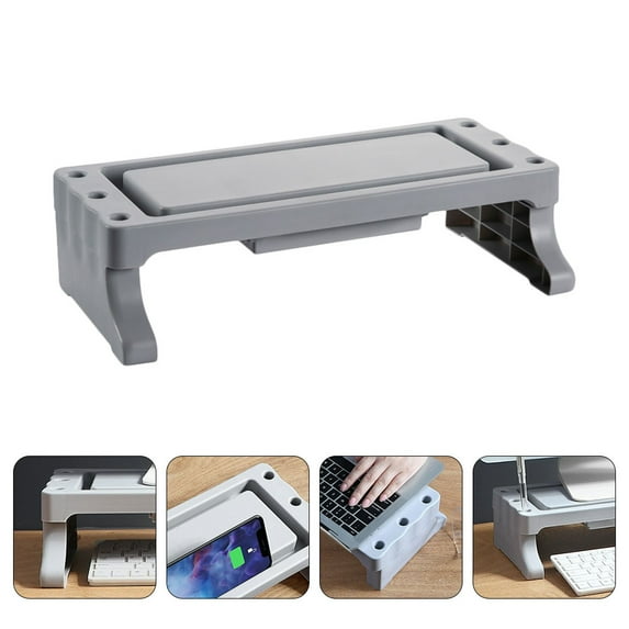DECORNIJIA 1Pack Monitor Elevated Stand Rectangular Grey 37 5x17 5in ...