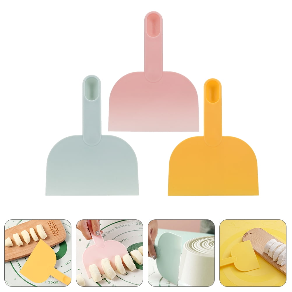 DECORNIJIA Bowl Scrapers Dough Kitchen Assistant Plastic Pink 3Pcs ...