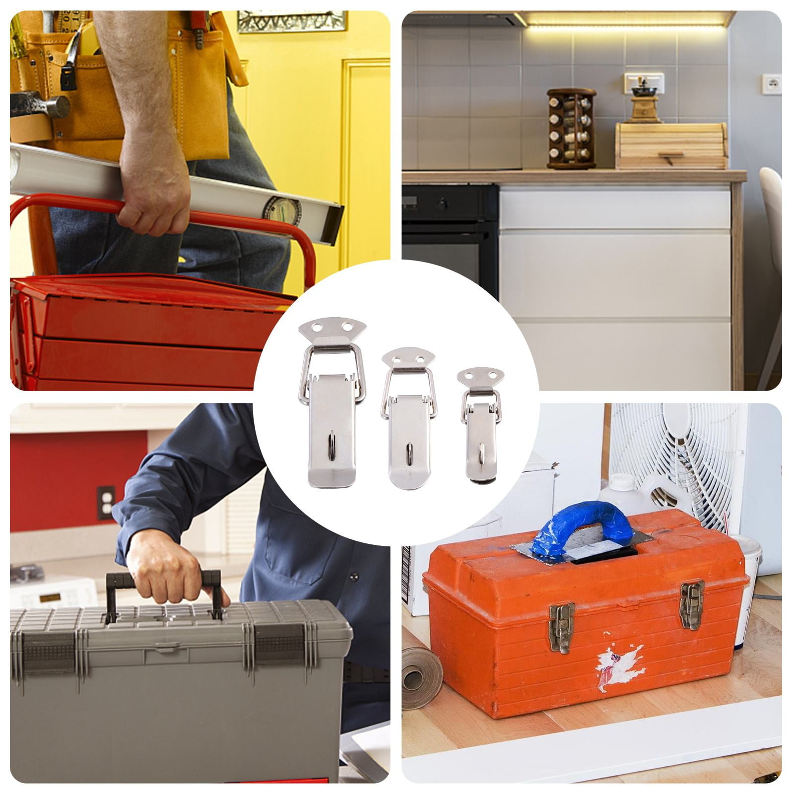 DECORNIJIA 9Pcs Nickel Plated Latch Lock for Tool Storage and Jewelry ...