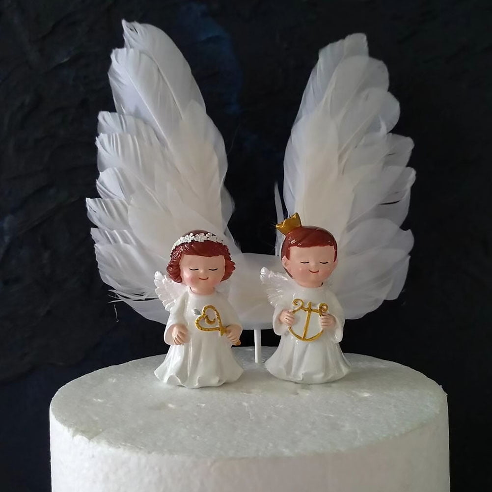 DECORNIJIA Angel Topper Cake White Resin Decoration For Friends 1Pc ...