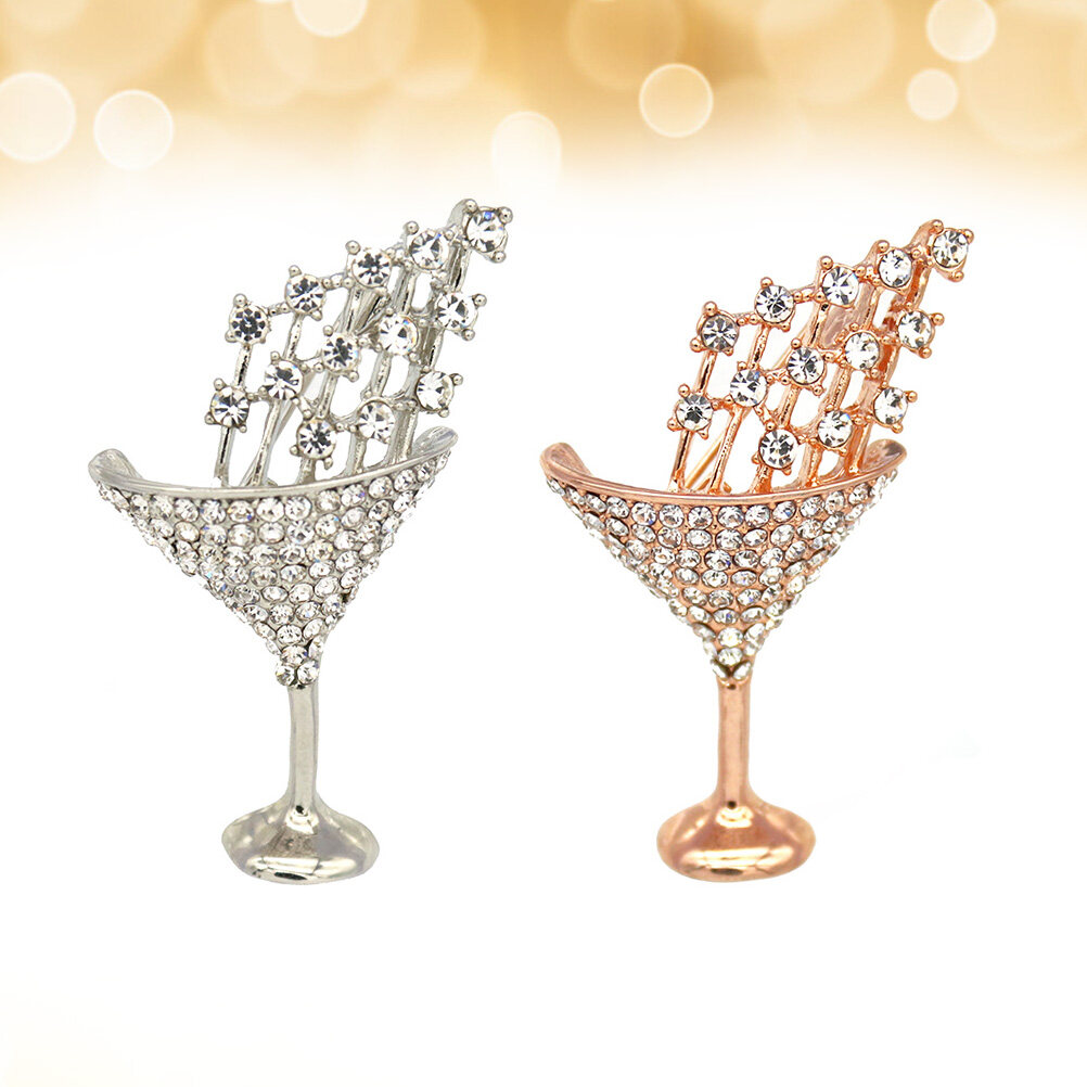 DECORNIJIA Assorted Glass Shaped Brooch Pin for Decor Use合金Material ...