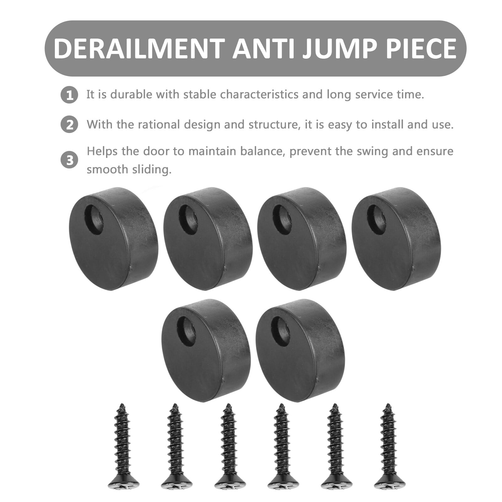 DECORNIJIA Barn Door Sets of POM Black for Barn Door Installation ...