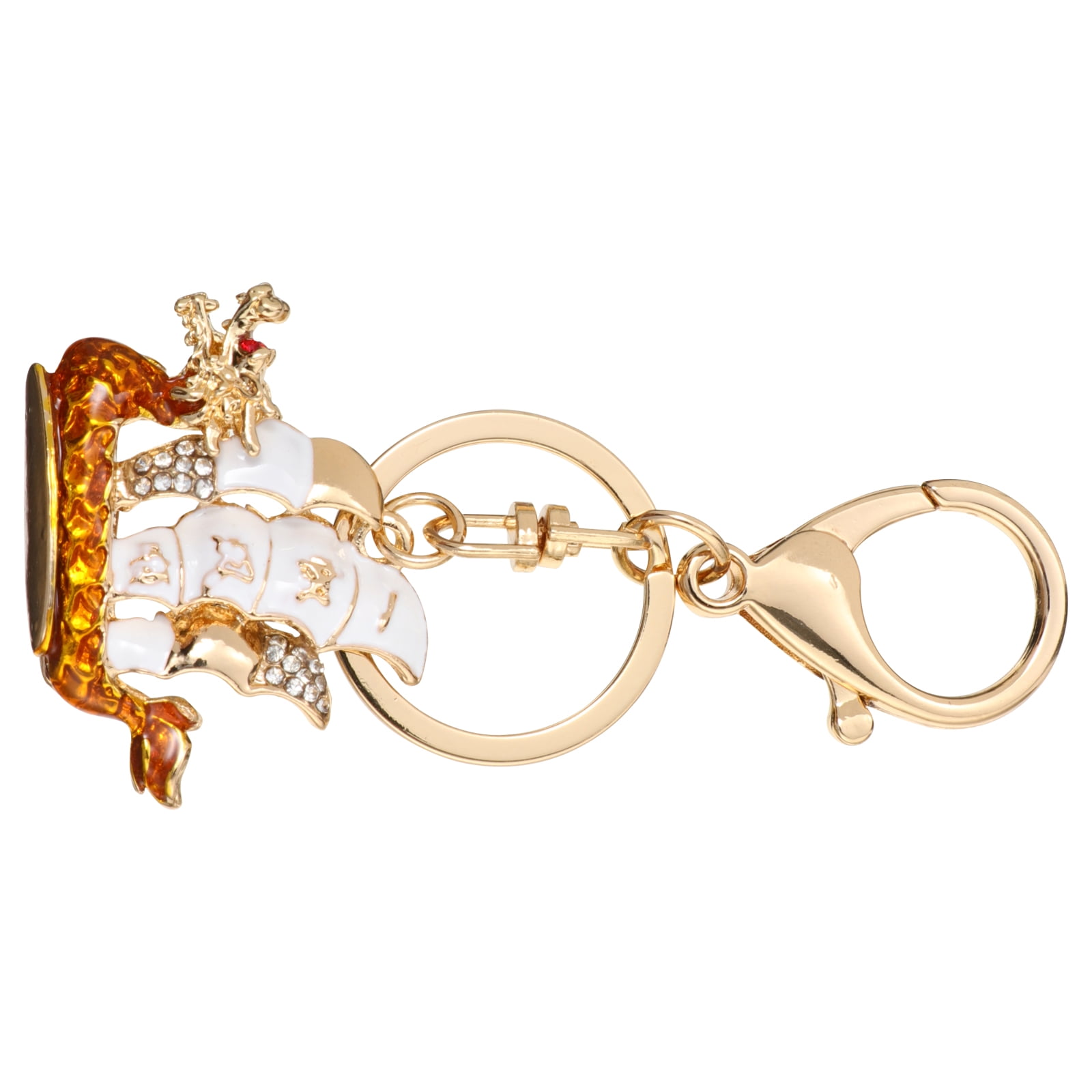 DECORNIJIA Dragon Boat Shape Zinc Alloy Rhinestone Keychain For Chinese ...