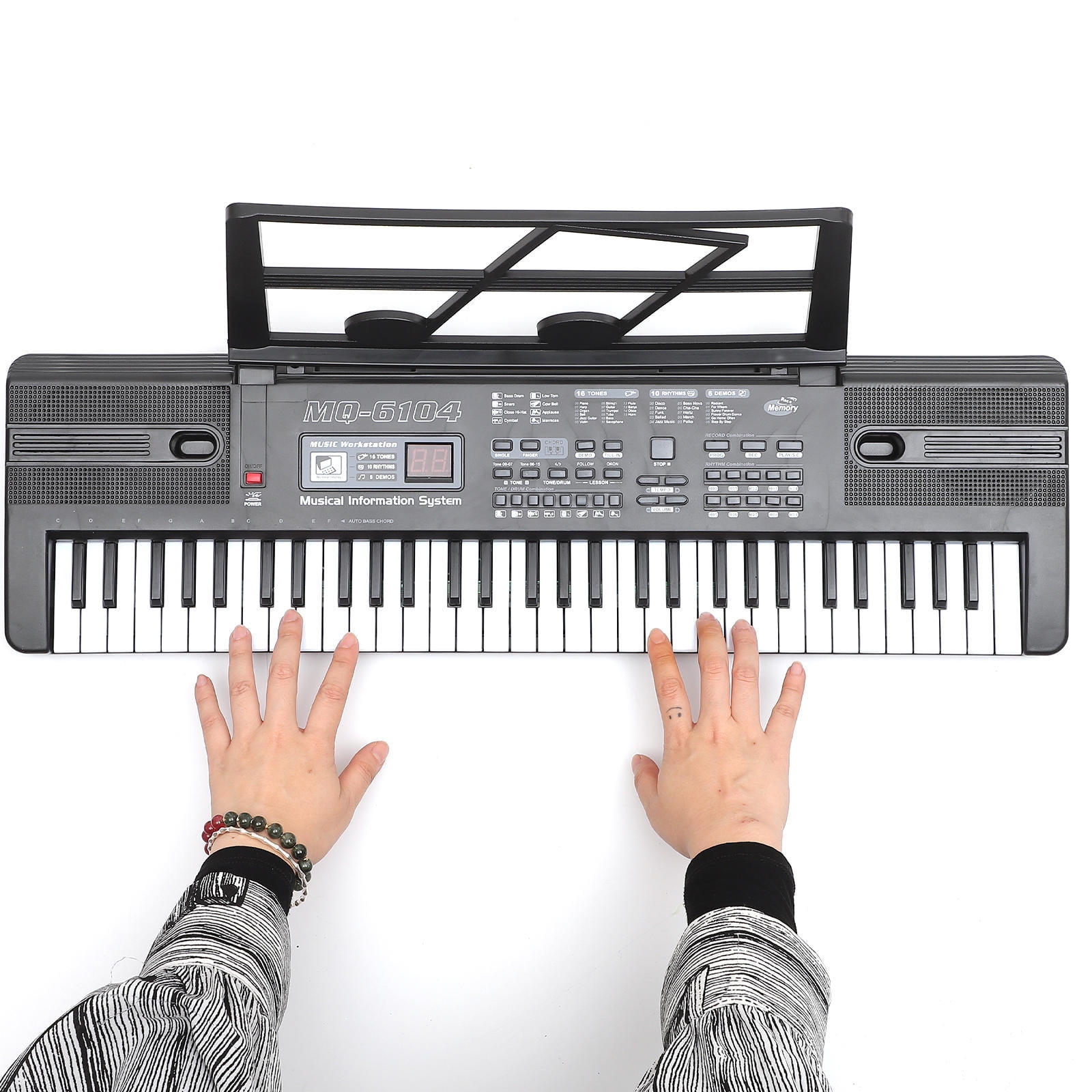DECORNIJIA Electronic Piano Toy with 61 Keys and Multifunction for Kids Early Education Black ...