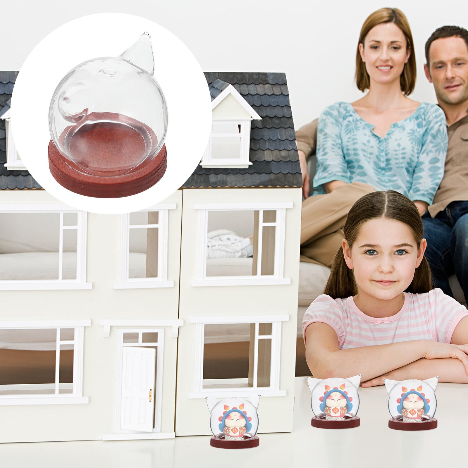 DECORNIJIA Mini House Decor Glass Cake Cover Simple Design for ...