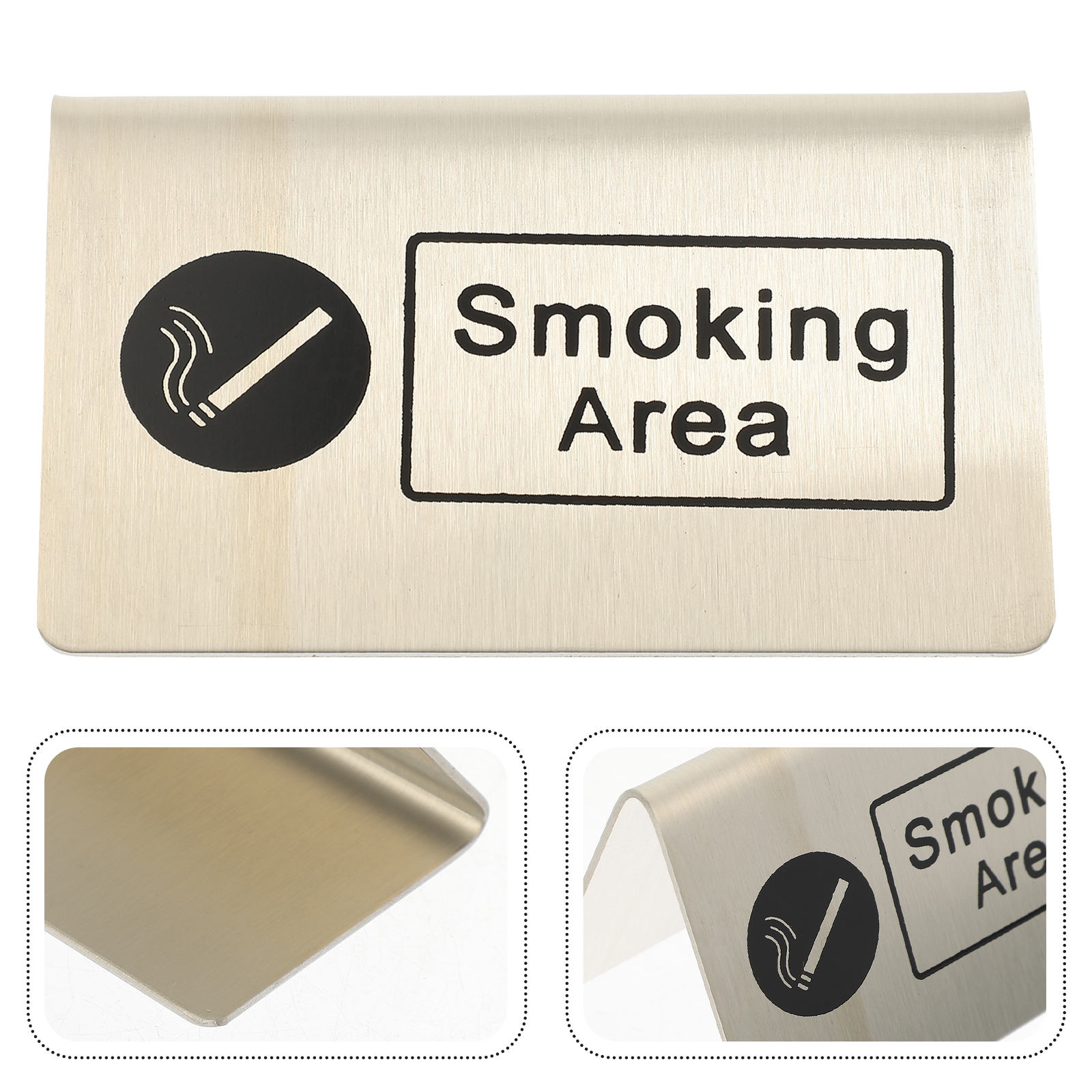 DECORNIJIA Stainless Steel Smoking Area Sign Table Cards for Public Use ...