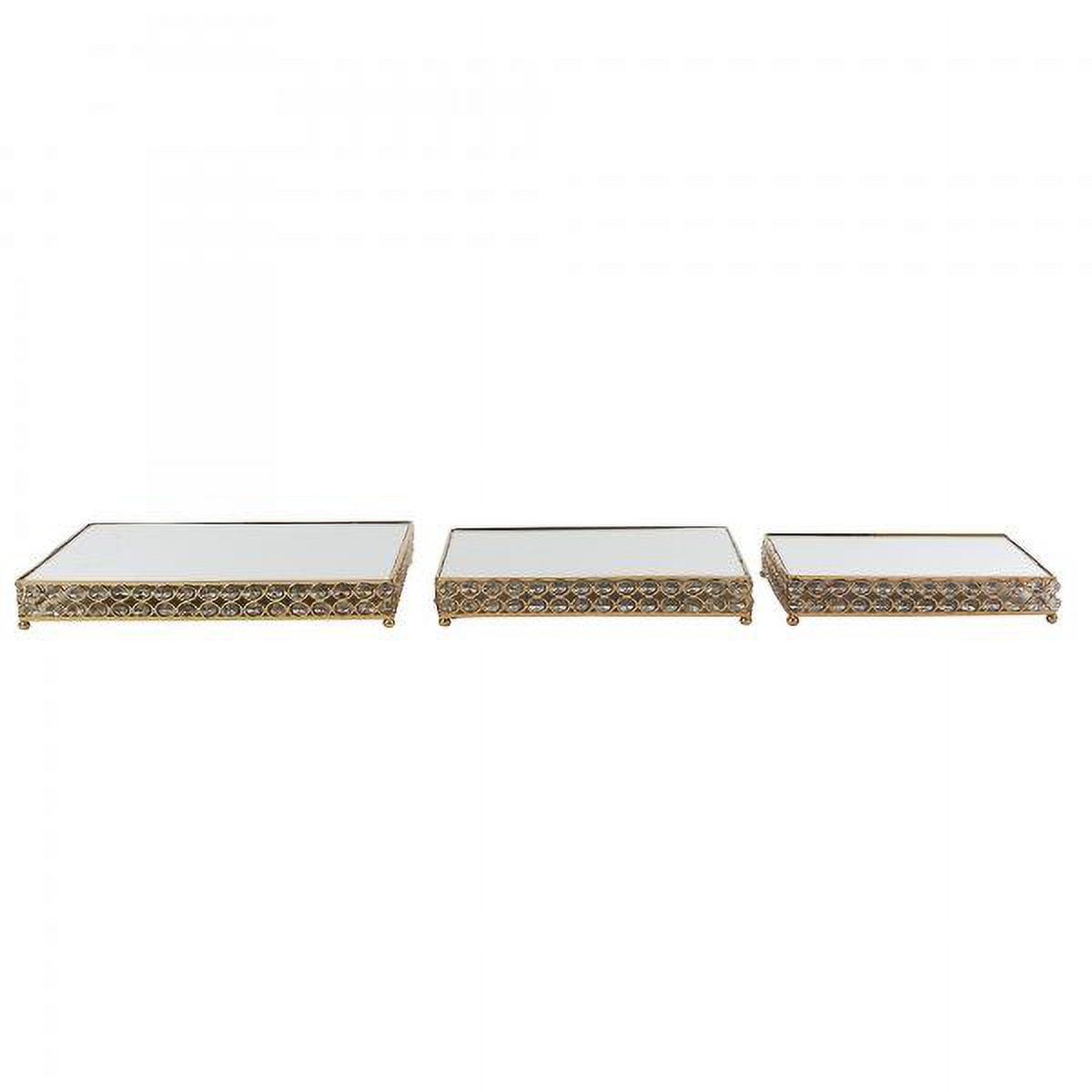 DECOSTAR™ 3 Piece Rectangle Cake Stand with Mirror Set - Gold - Walmart.com