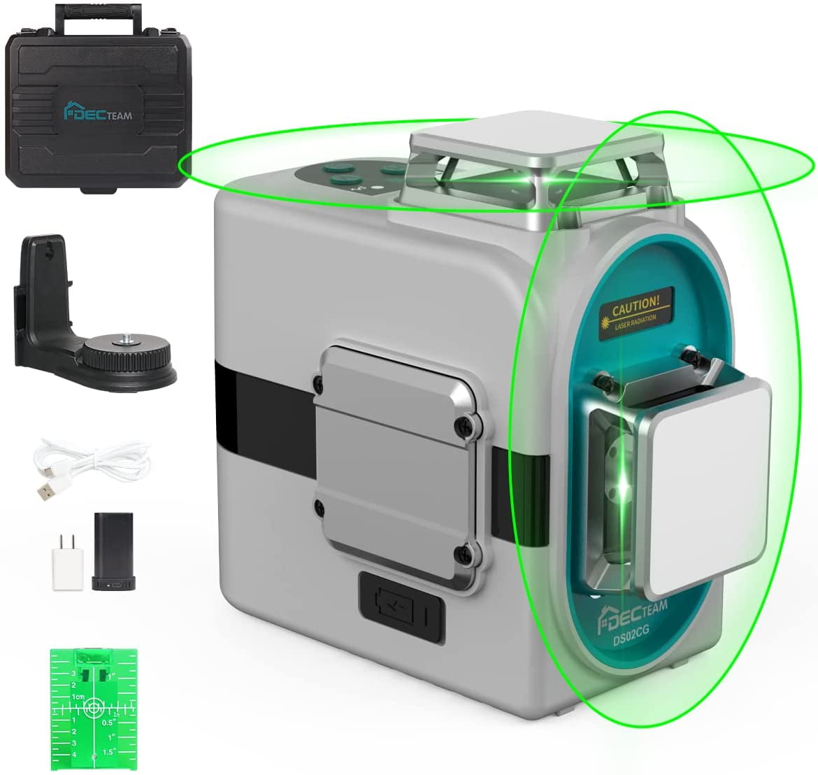 DECTEAM 4 x ° Laser Level 16 Lines Self-Leveling Cross Line Laser ...