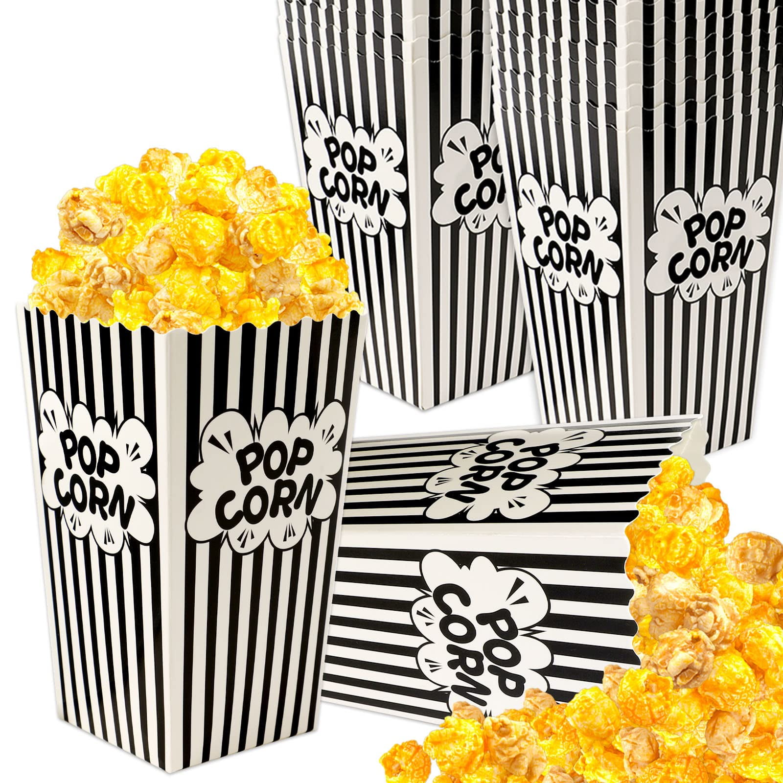 DECYOOL Mini Paper Popcorn Bags, 30Pack Small Size Popcorn Bags Black ...