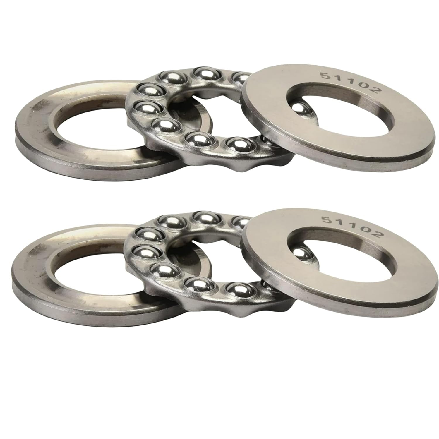 DEEG 2 pcs 51102 Miniature Thrust Ball Bearing 15mm x 28mm x 9mm Chrome ...