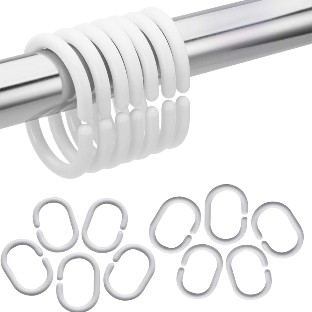 DEEGAA MART Plastic Shower Curtain Ring Snap ON Button Clip Easy Snap ...