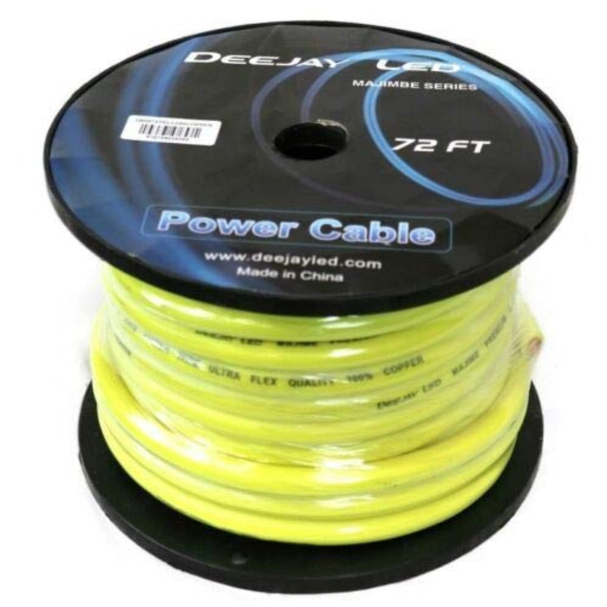 DEEJAY LED 2 Gauge 72 FT 100% Copper Power Cable Us - Walmart.com