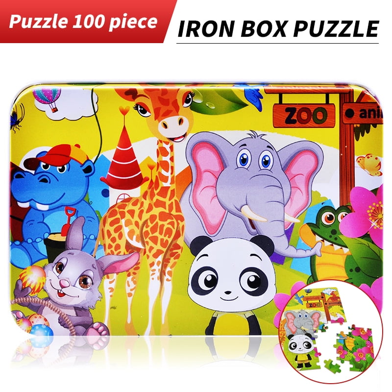 DEELLEEO 100Pcs Easy Wooden Jigsaw Puzzles for Kids Age 4-8 Years Old ...