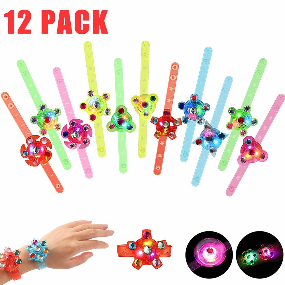 DEELLEEO 12 Pack Kids LED Light Up Bracelet Glow in The Dark Party ...