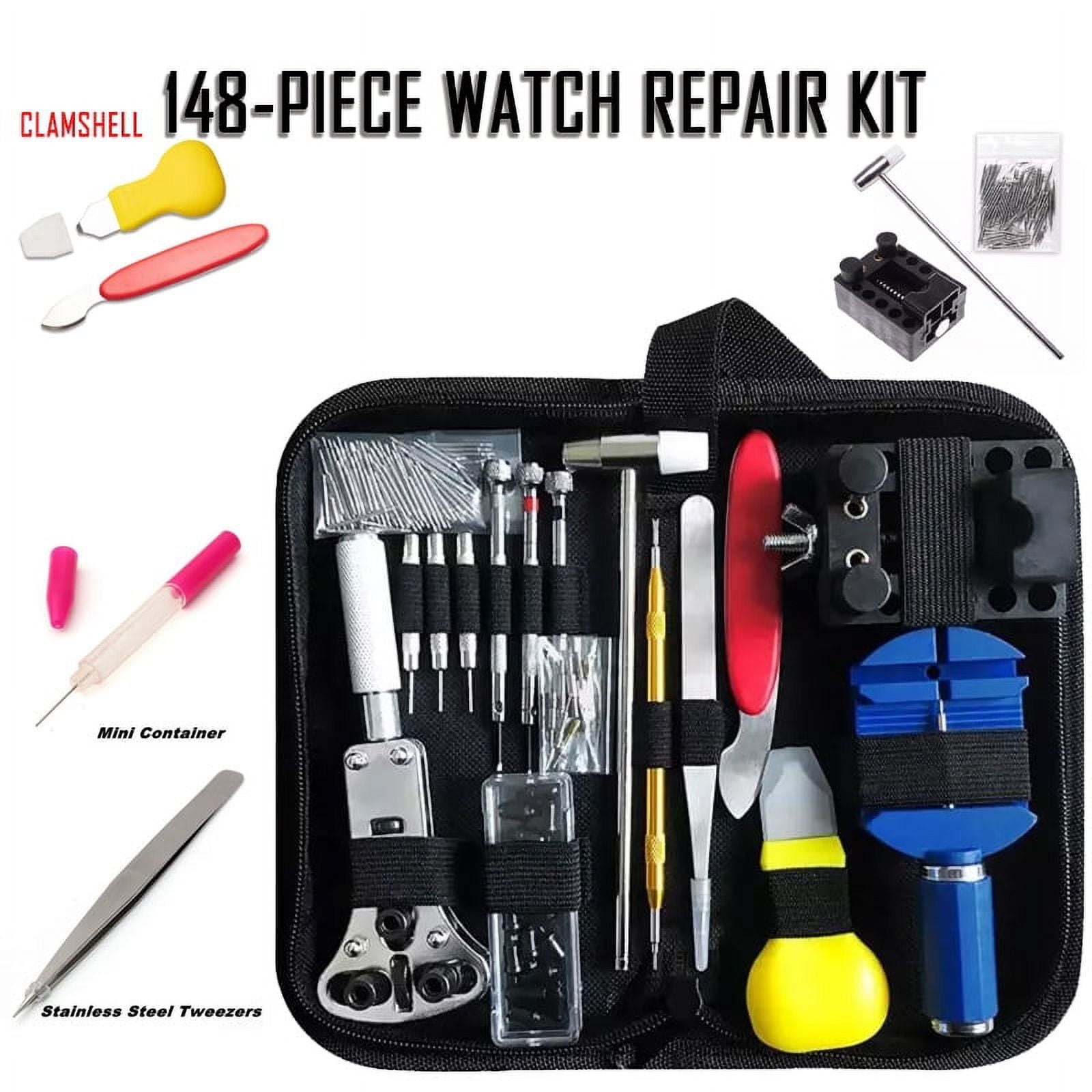 DEELLEEO 147 Pcs Watch Repair Tool Kit Set Professional Spring Bar Tool ...