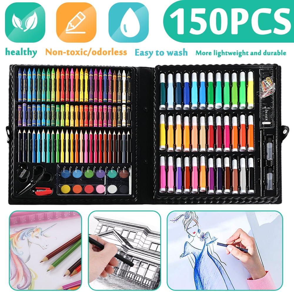 DEELLEEO 150 Pieces Art Pencil Set, Sketching, Coloring, Drawing Set ...
