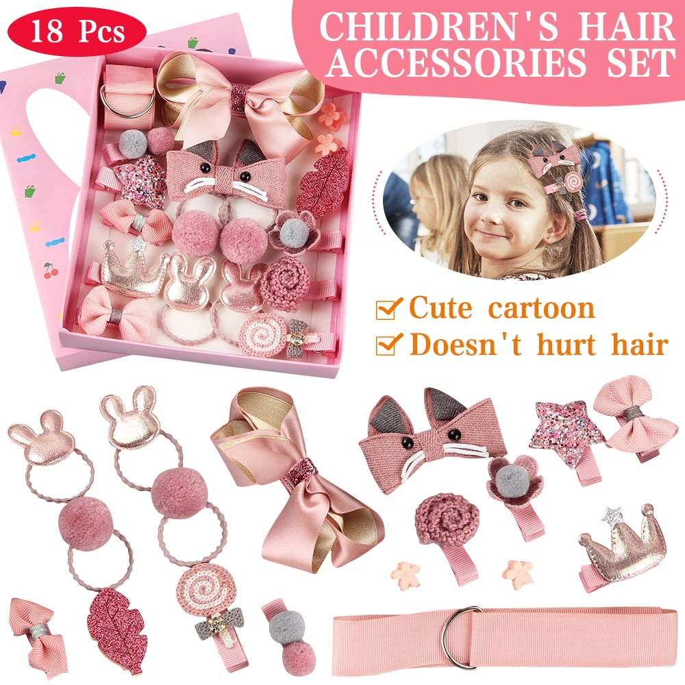 DEELLEEO 18 Pcs Baby Girl's Hair Clips Cute Mini Hair Bows Baby Elastic ...