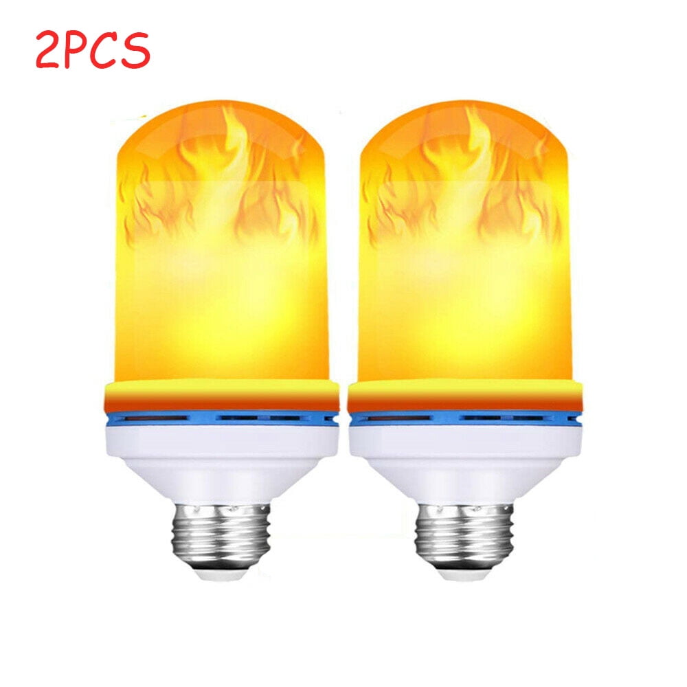 DEELLEEO 2 Pack LED Flame Effect Fire Light Bulbs,6W E27 Upside Down ...