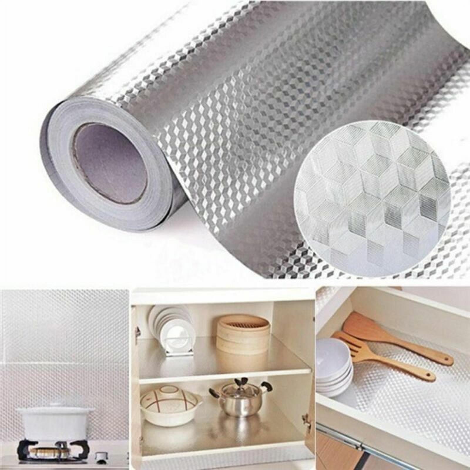 DEELLEEO 3M Kitchen Waterproof Oil-Proof Aluminum Foil Wallpaper, Big ...