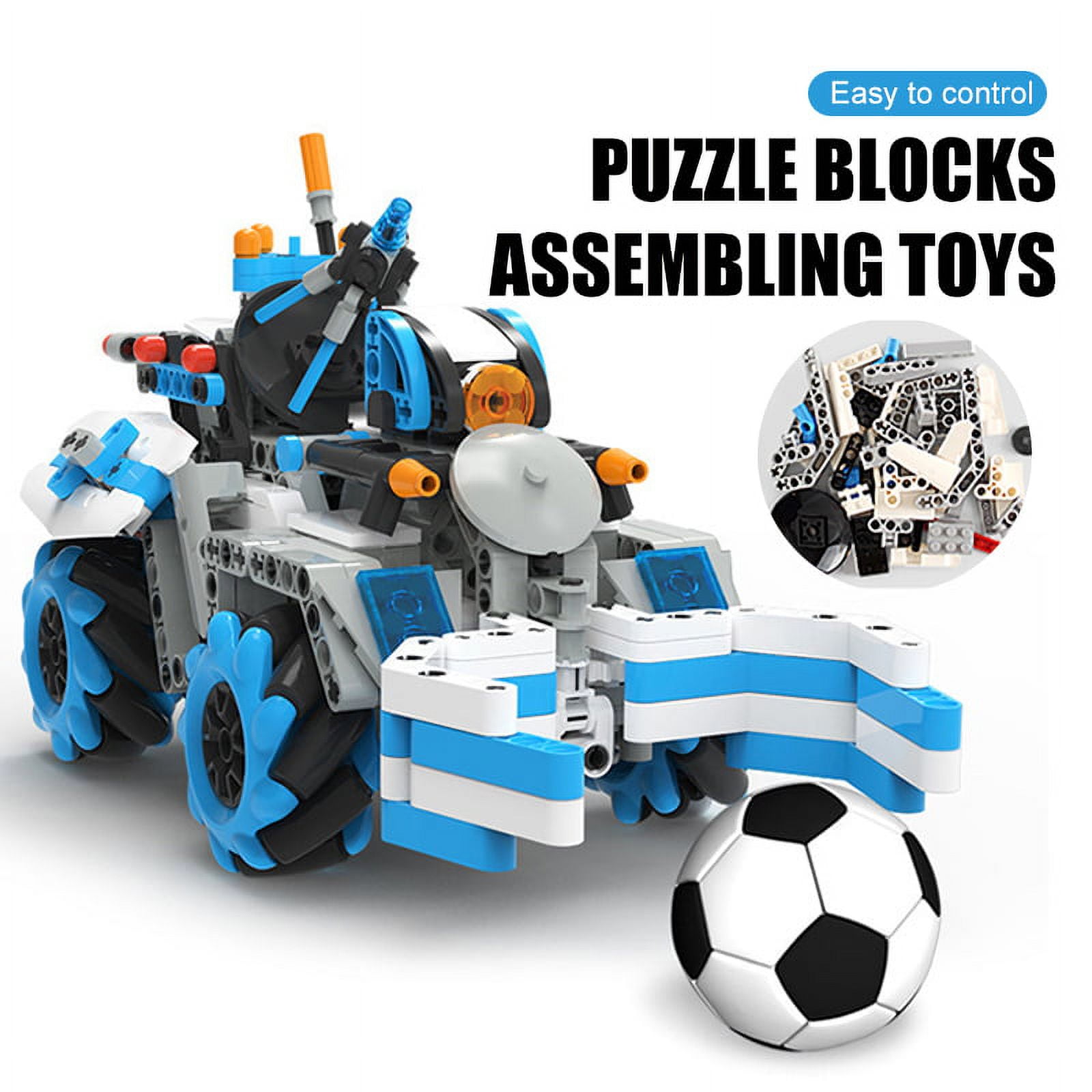 DEELLEEO 489pcs Remote Control Car Building Set,2.4 Ghz RC Football ...