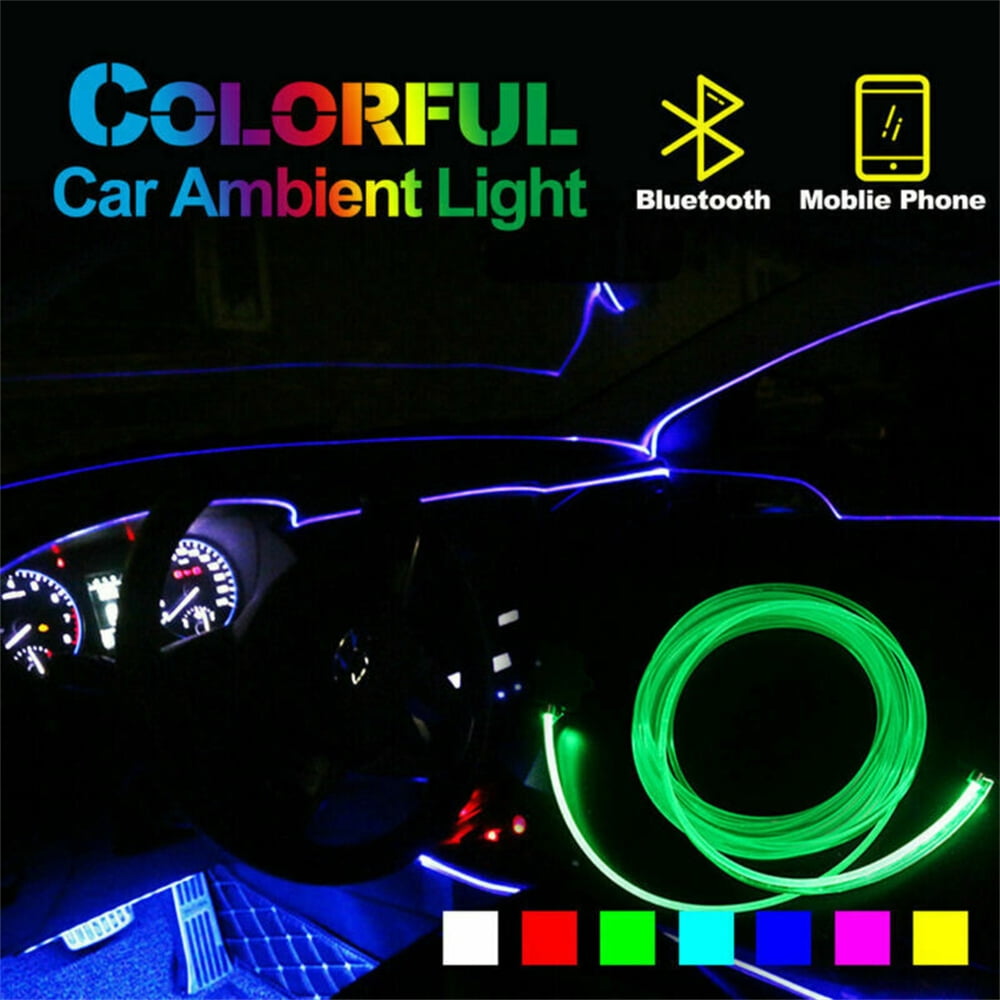 DEELLEEO 4M RGB LED Car Interior Decor Atmosphere Light Strip Wire Lamp ...