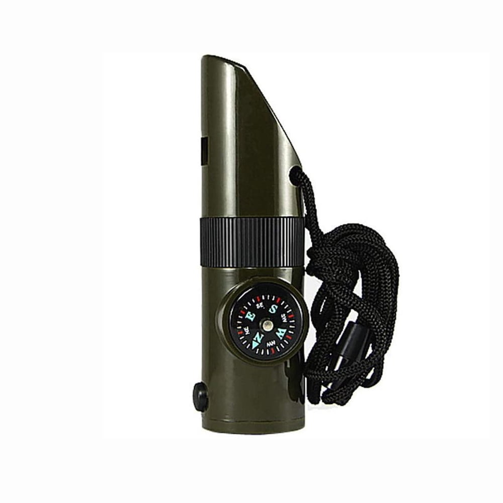 DEELLEEO 7 in 1 Survival Emergency Whistle LED Light Compass ...