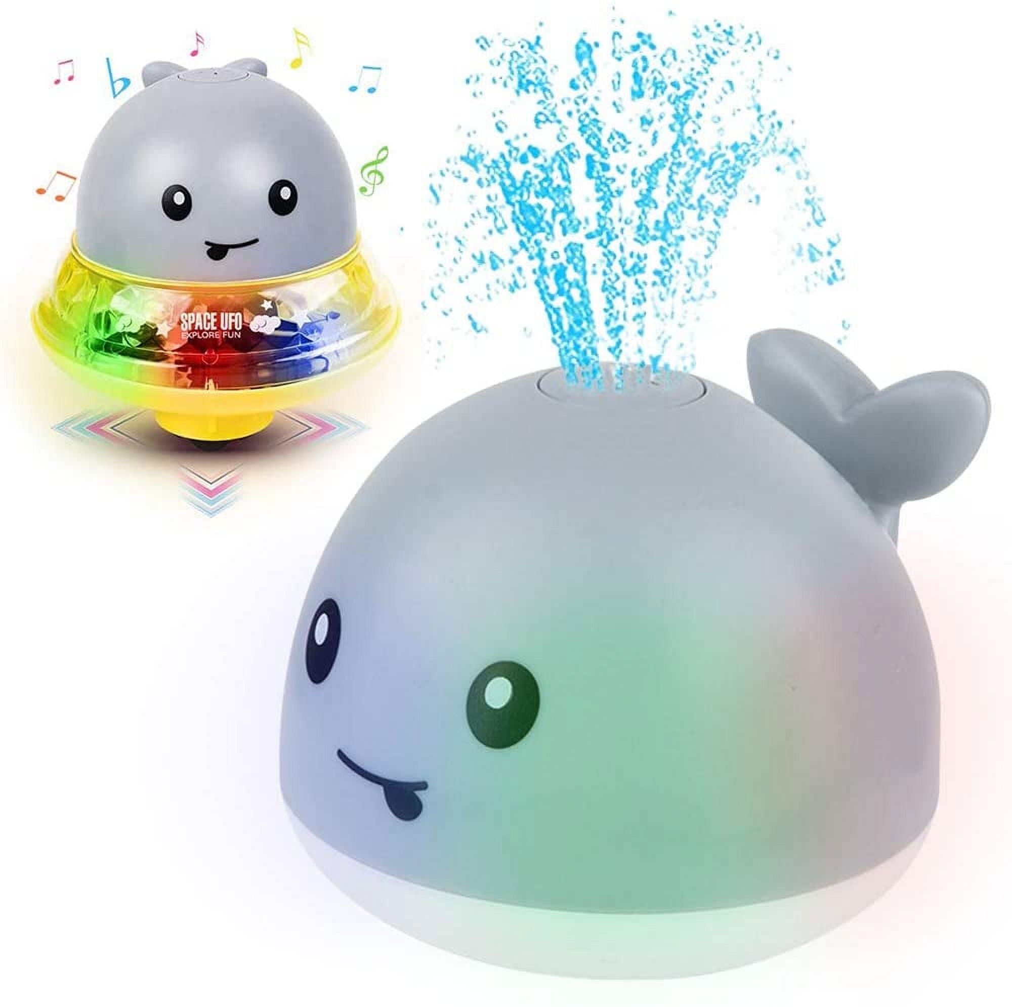 DEELLEEO Baby Bath Toys,Water Spraying Whale Squirt Toy with UFO Base ...