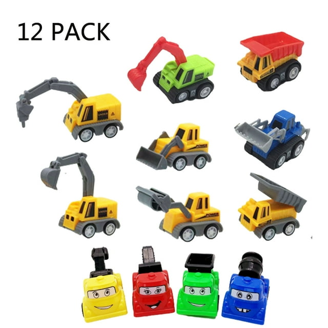 DEELLEEO Construction Trucks Toy, Mini Engineering Diggers Toys Pull ...