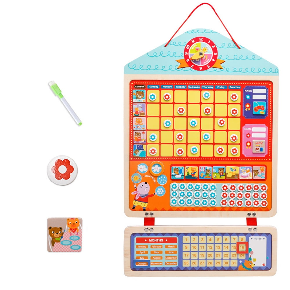 DEELLEEO Discipline Schedule Responsibility Chart Wooden Magnetic ...