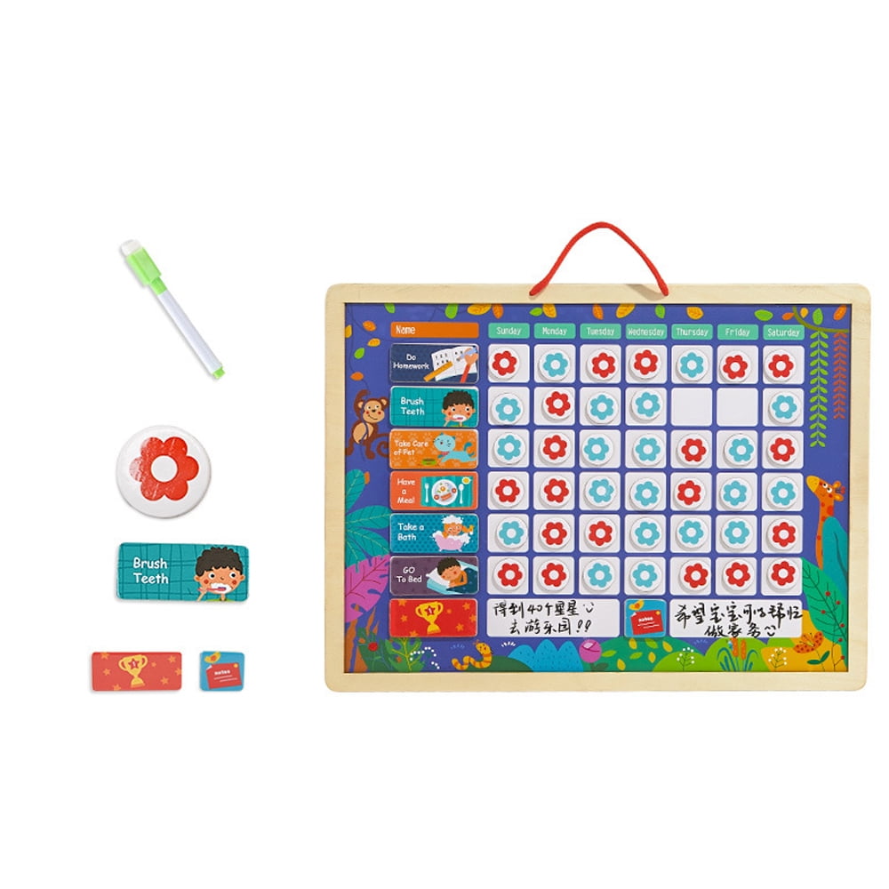 DEELLEEO Discipline Schedule Responsibility Chart Wooden Magnetic ...